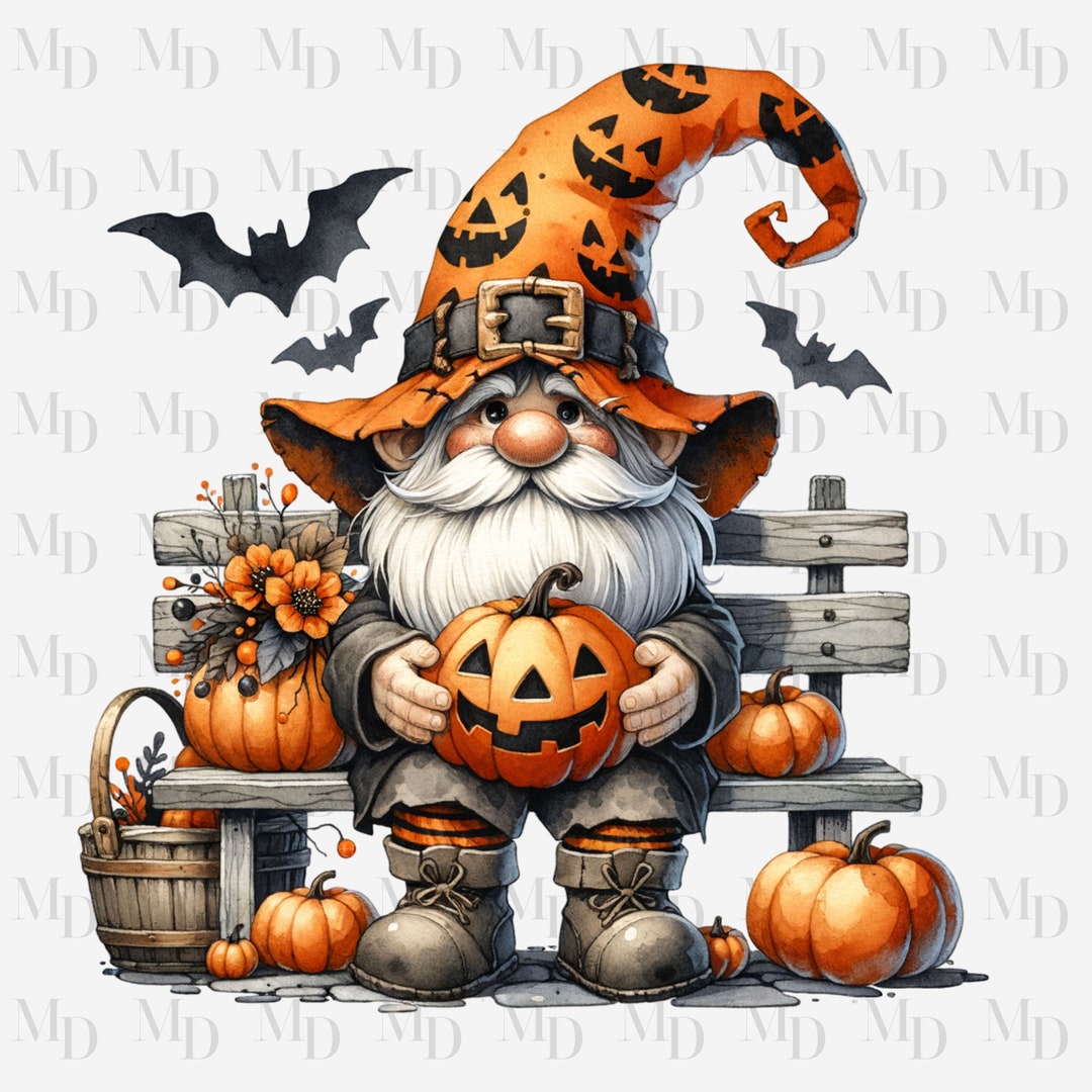 Gnome Halloween PNG, Instant Download, Holiday Clipart, Halloween ...