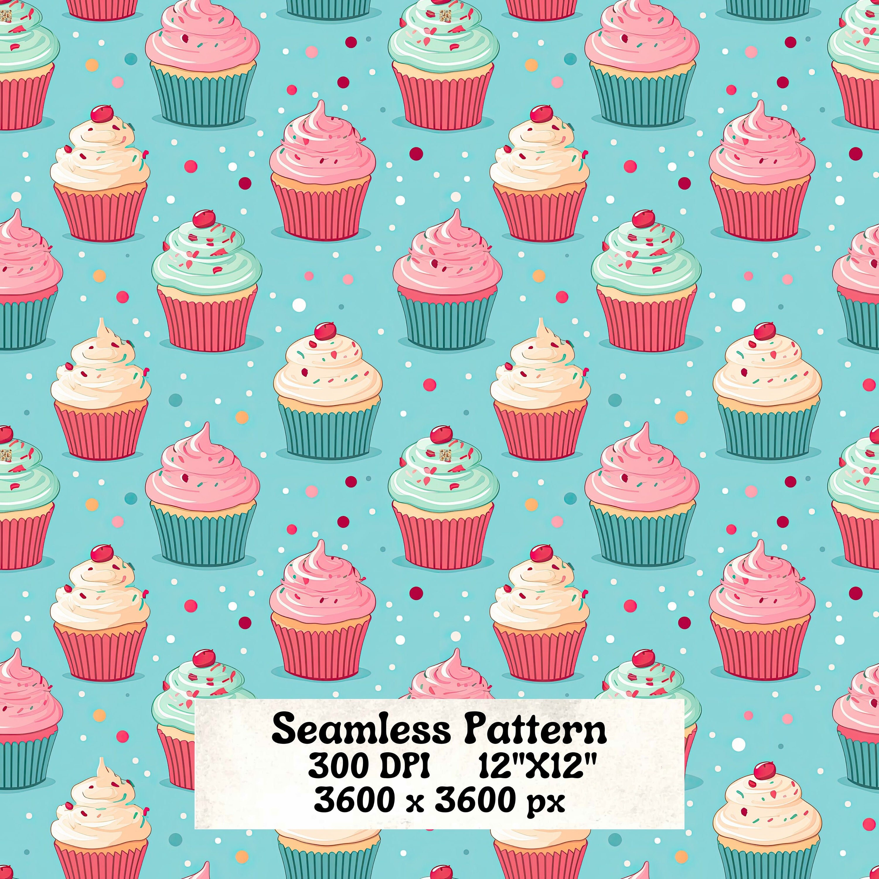 Seamless Pattern Cupcakes, Instant Download, Digital Download, PNG - Etsy