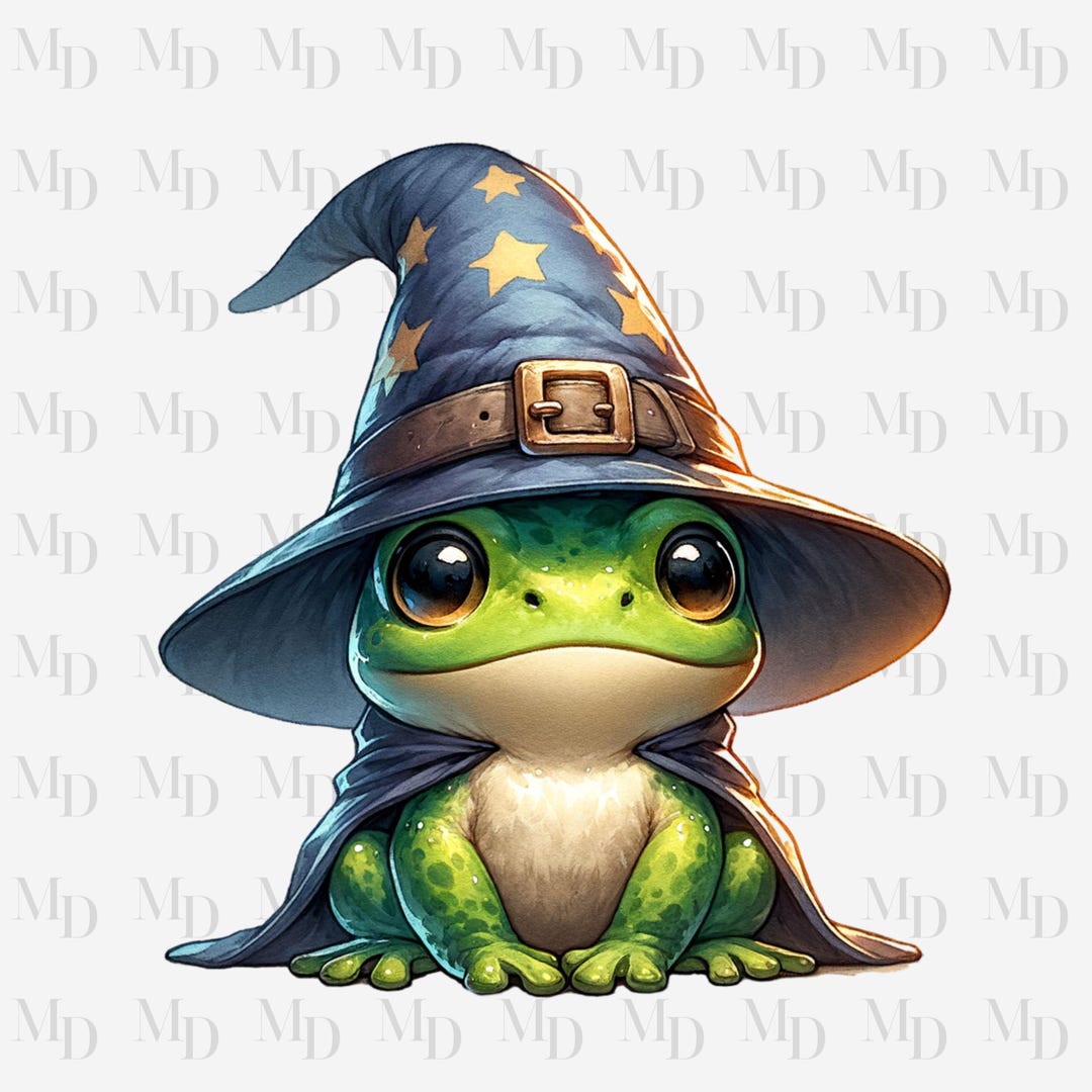 Wizard Frog PNG, Instant Download, Clipart, Frog Design, Watercolor ...