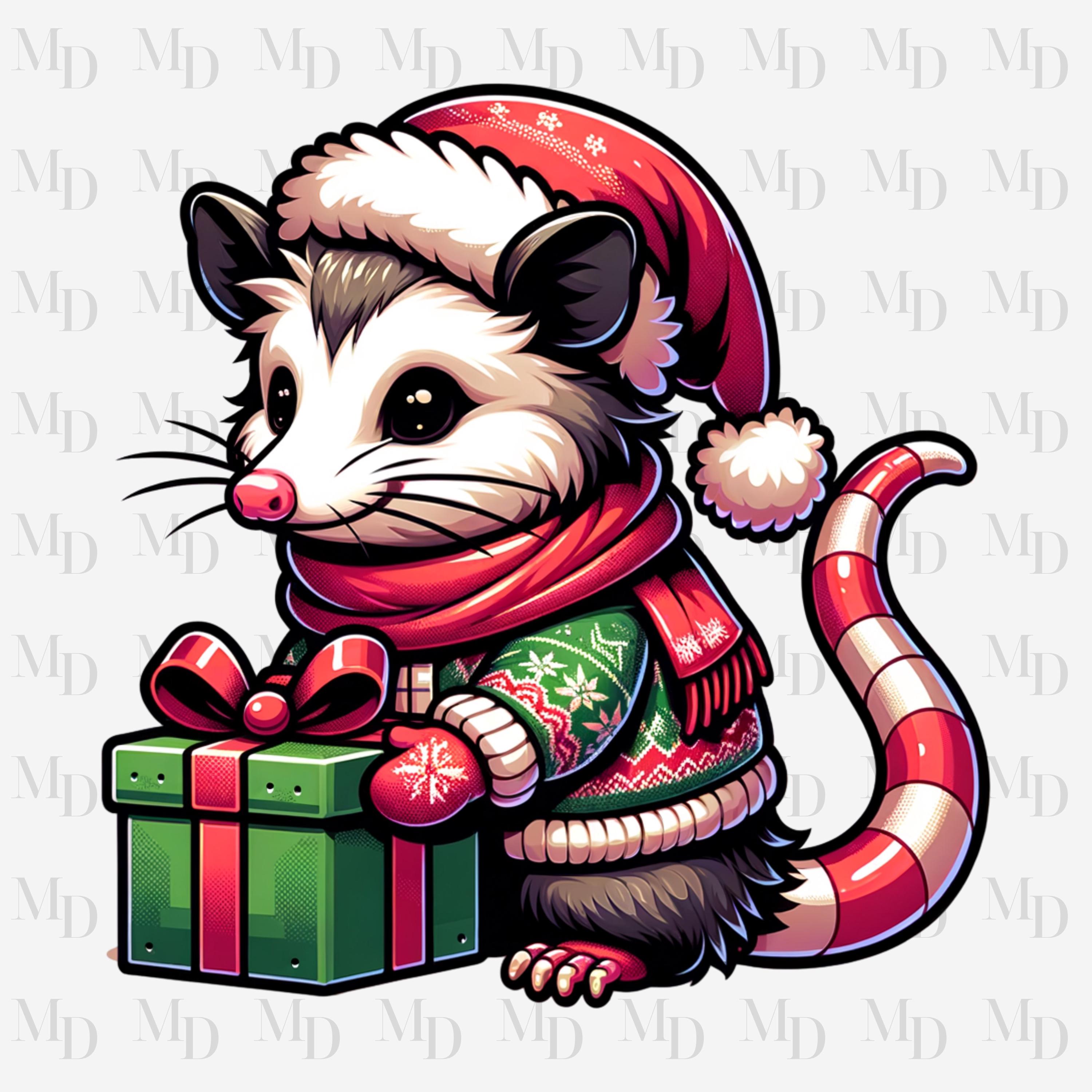 Cute Christmas Possum PNG, Opossum Christmas Design, Instant Download ...