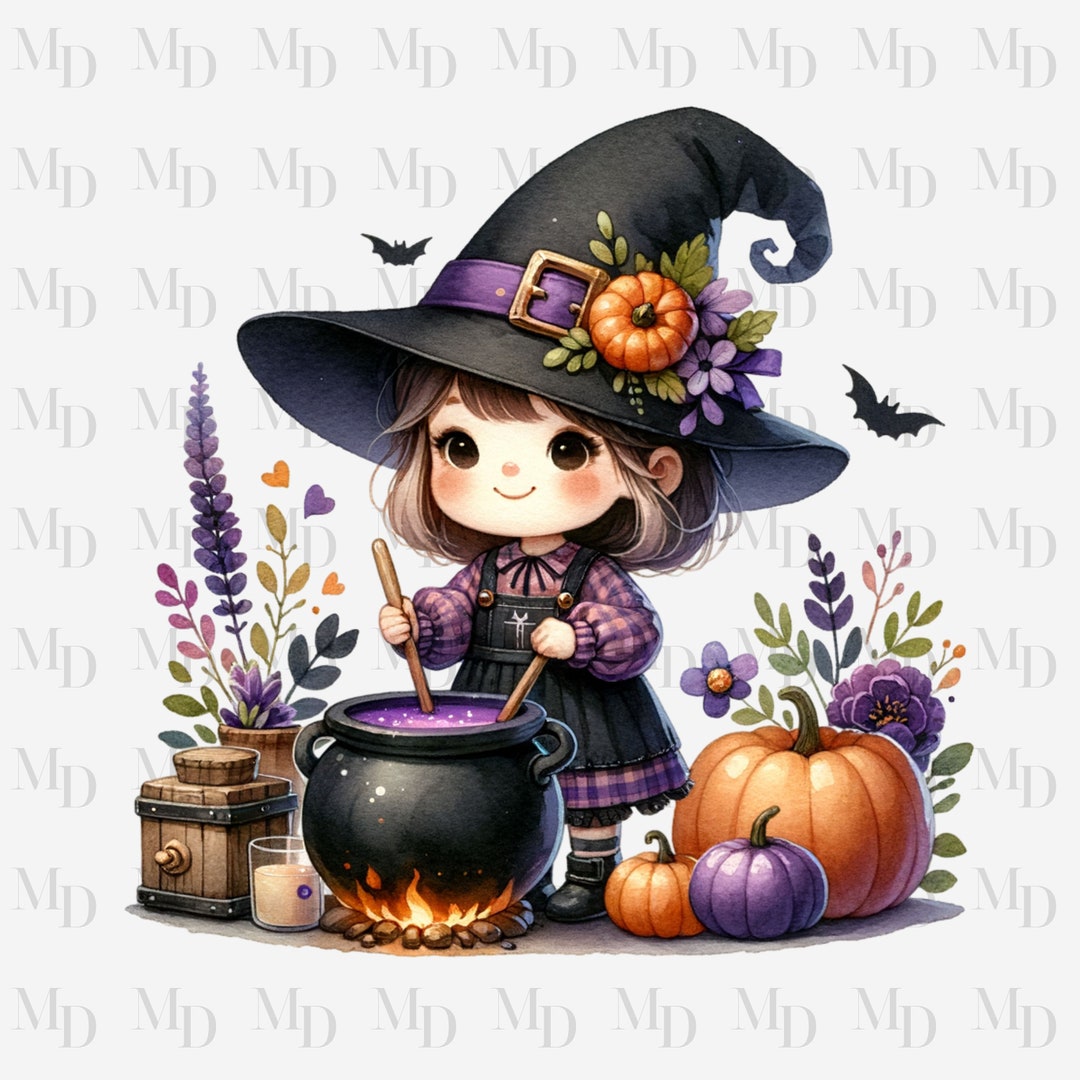 Little Witch PNG, Clipart, Instant Download, Digital Download PNG ...