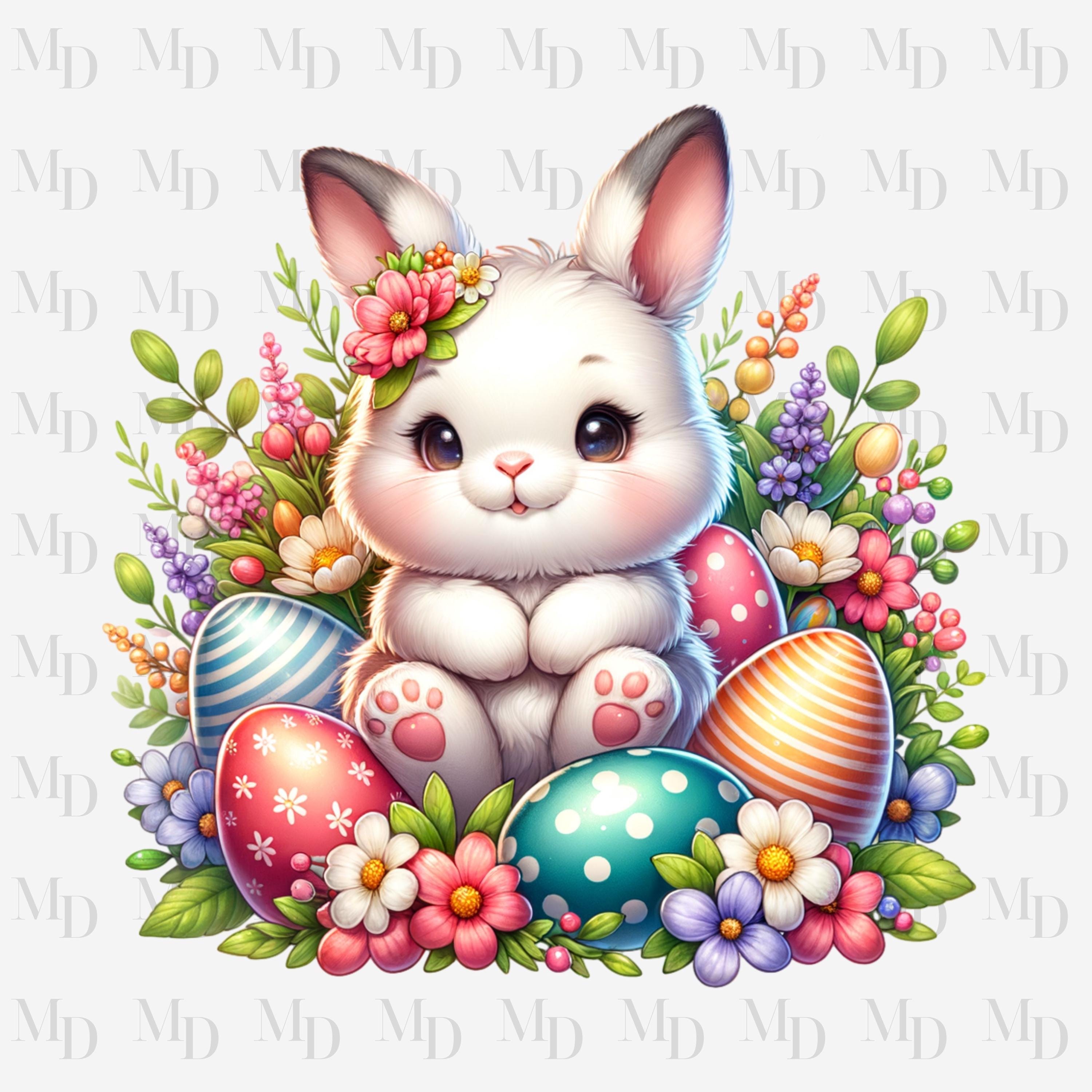 Cute Easter Bunny PNG, Instant Download, Digital, Easter Design, Bunny ...
