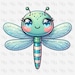 Cute Dragonfly PNG, Instant Download, Dragonfly Clipart, Sublimation ...