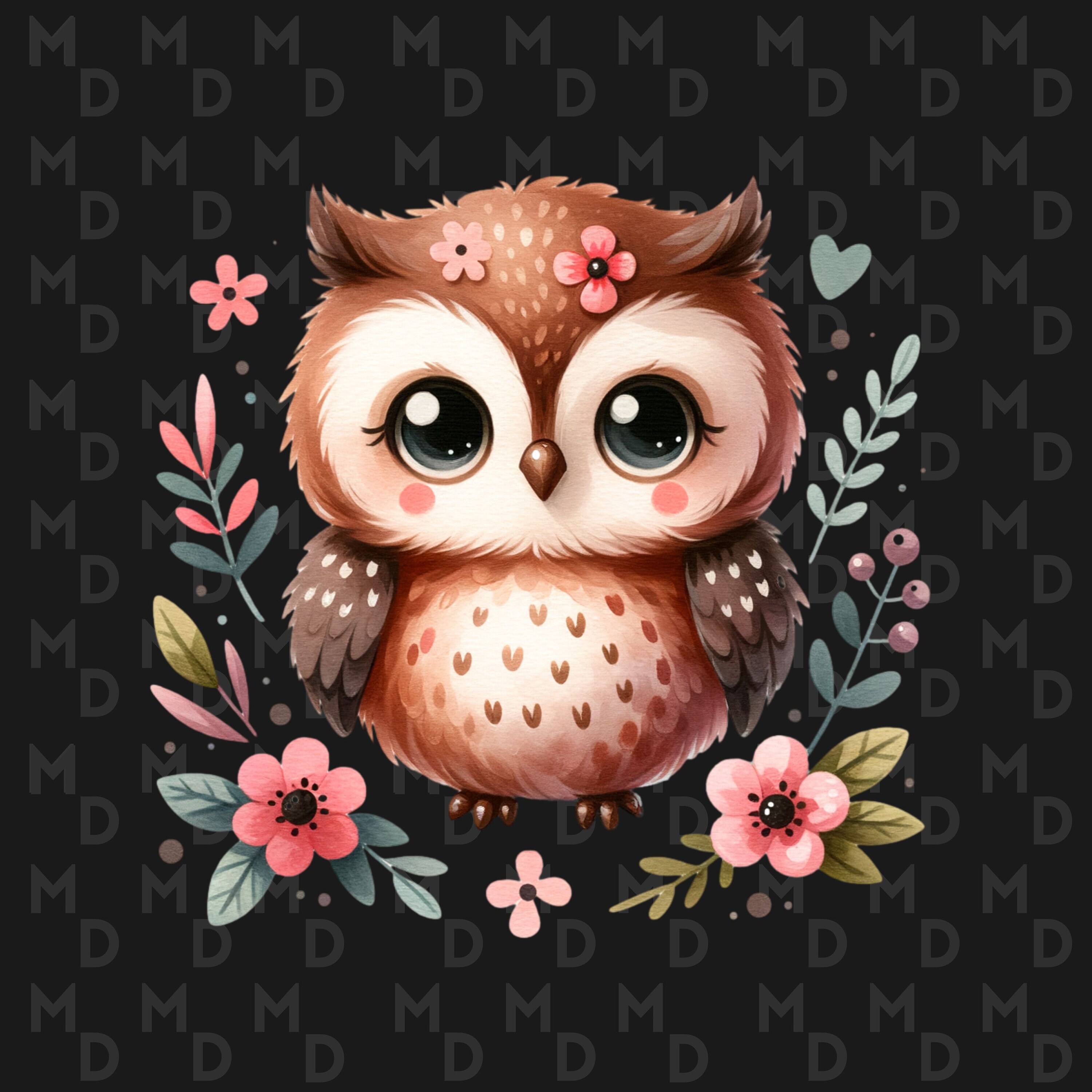 Cute Pink and Brown Owl PNG, Owl Clipart, Instant Download, Digital ...