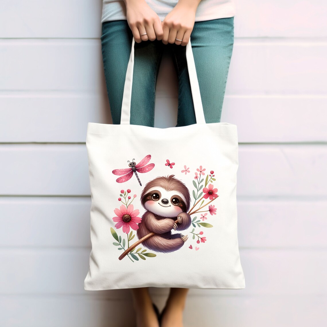 Cute Sloth PNG, Pink Flower Sloth, Clipart, Digital Download, PNG ...