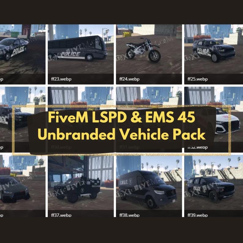 Pack Fivem LSPD & EMS 45 Unbranded Vehicle Fivem - Motorcycles, Helicopters for Fivem RP Servers ...