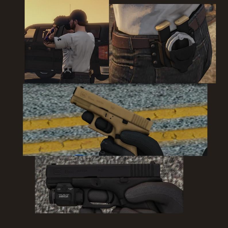 Holster and Glock Attachment Pack Fivem ,police Safariland 7378 7TS ALS Holster Gta 5 RP Servers ...