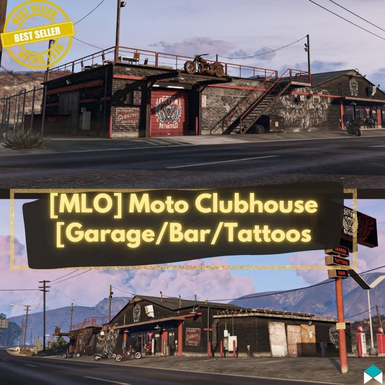 Moto Clubhouse Garage/bar/tattoos Fivem Rp Mlo - Realistic Designed for ...