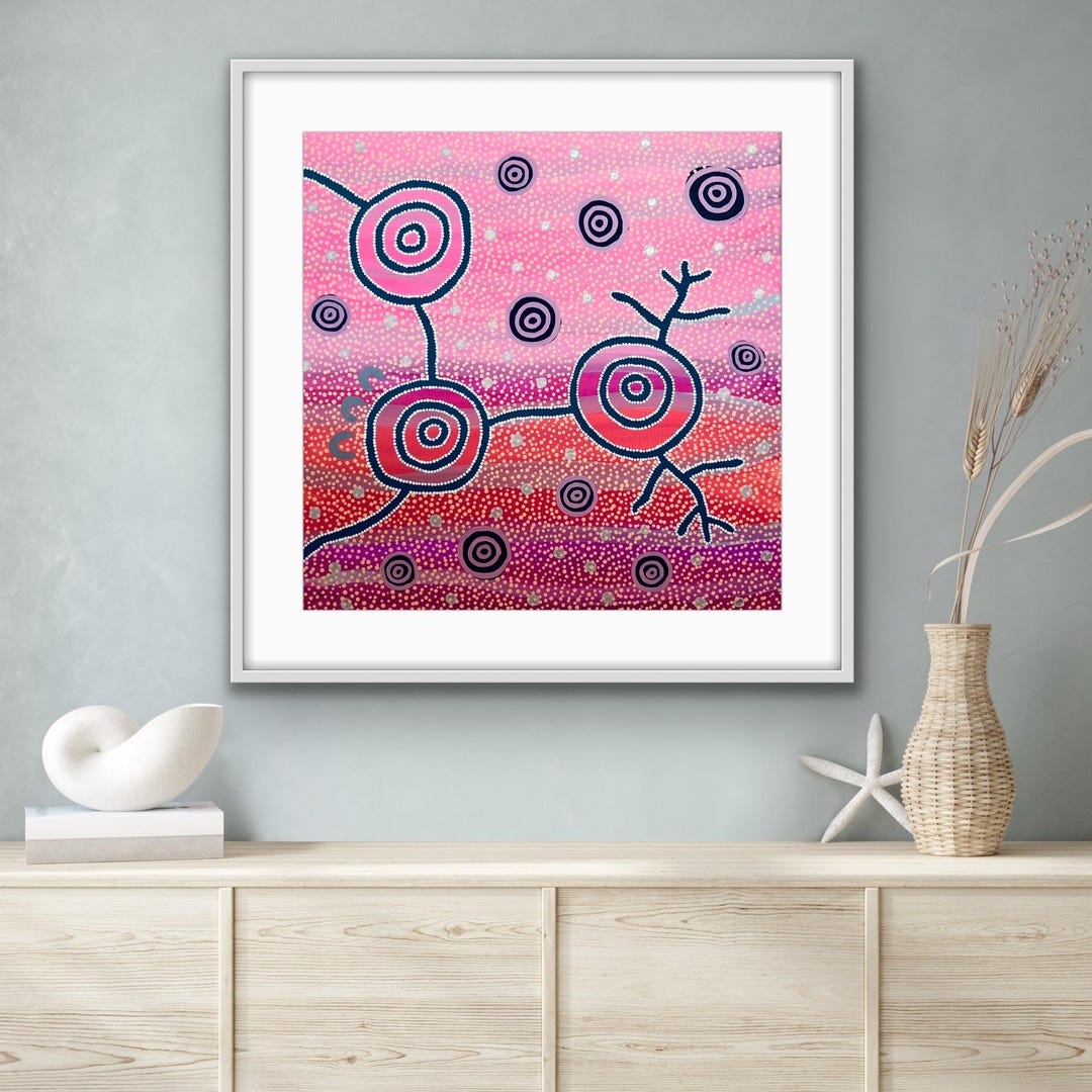 Enchanting Sunset — Indigenous Family Artwork, Father and Daughters Art ...