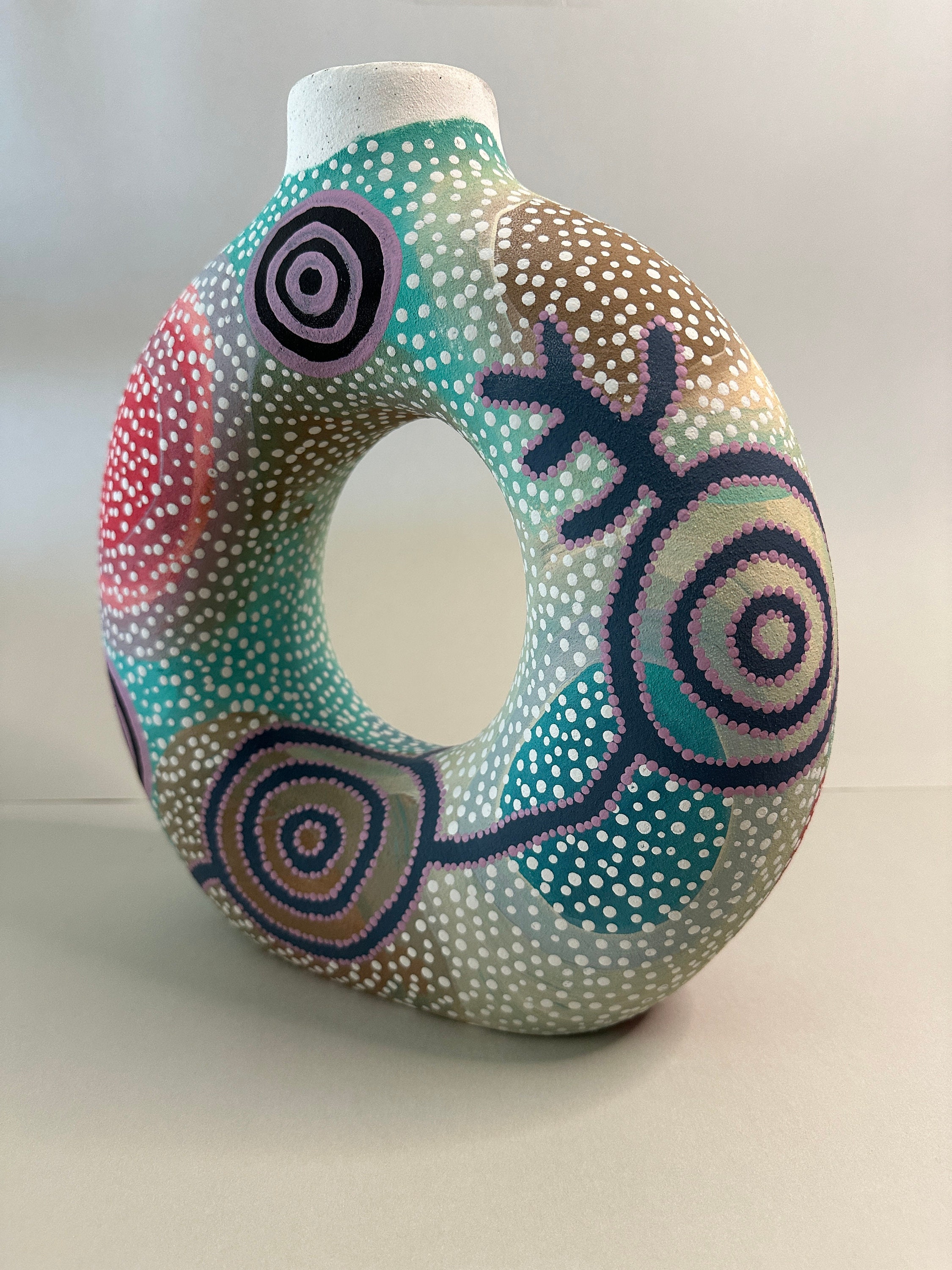 Contemporary Indigenous Art on Ceramic Vase - Etsy