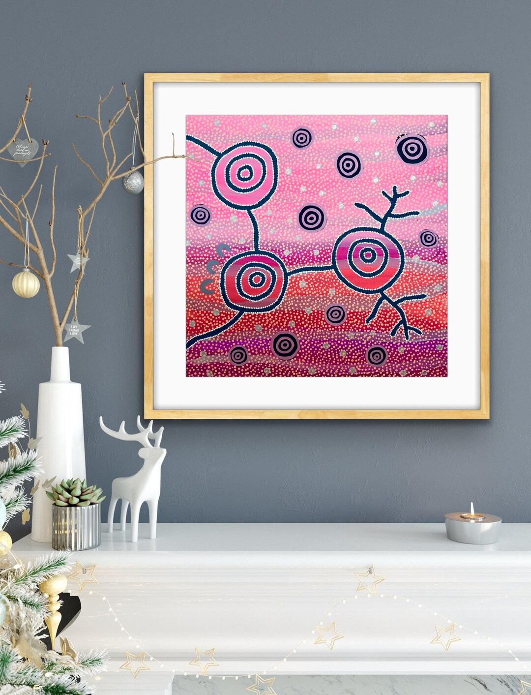Enchanting Sunset — Indigenous Family Artwork, Father and Daughters Art ...