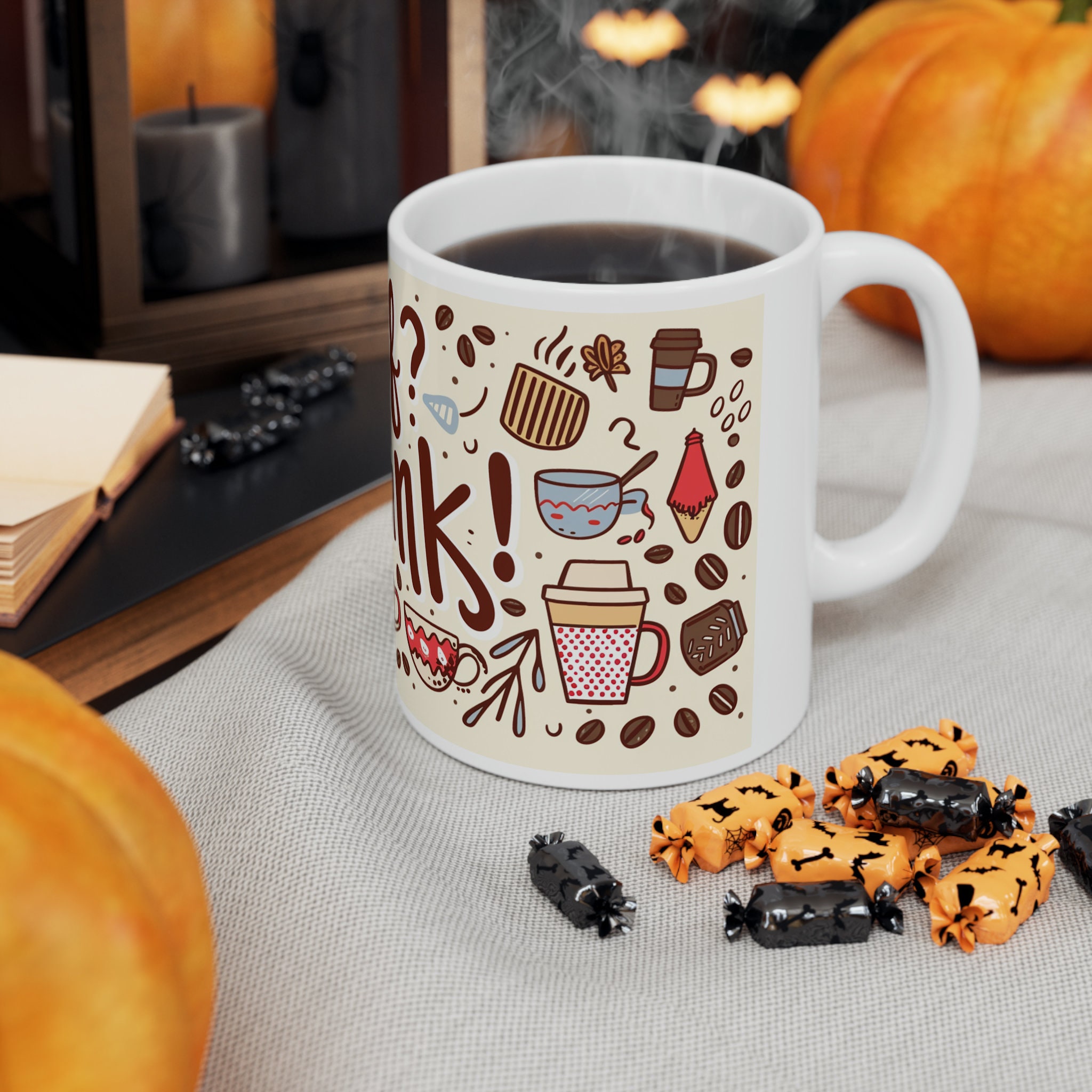 Coffee Lover Mug, Quirky Espresso Lovers Cup With Unique Coffee Bean ...