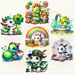 Watercolor St. Patrick's Day Dragon Clipart - Festive Dragon PNG ...