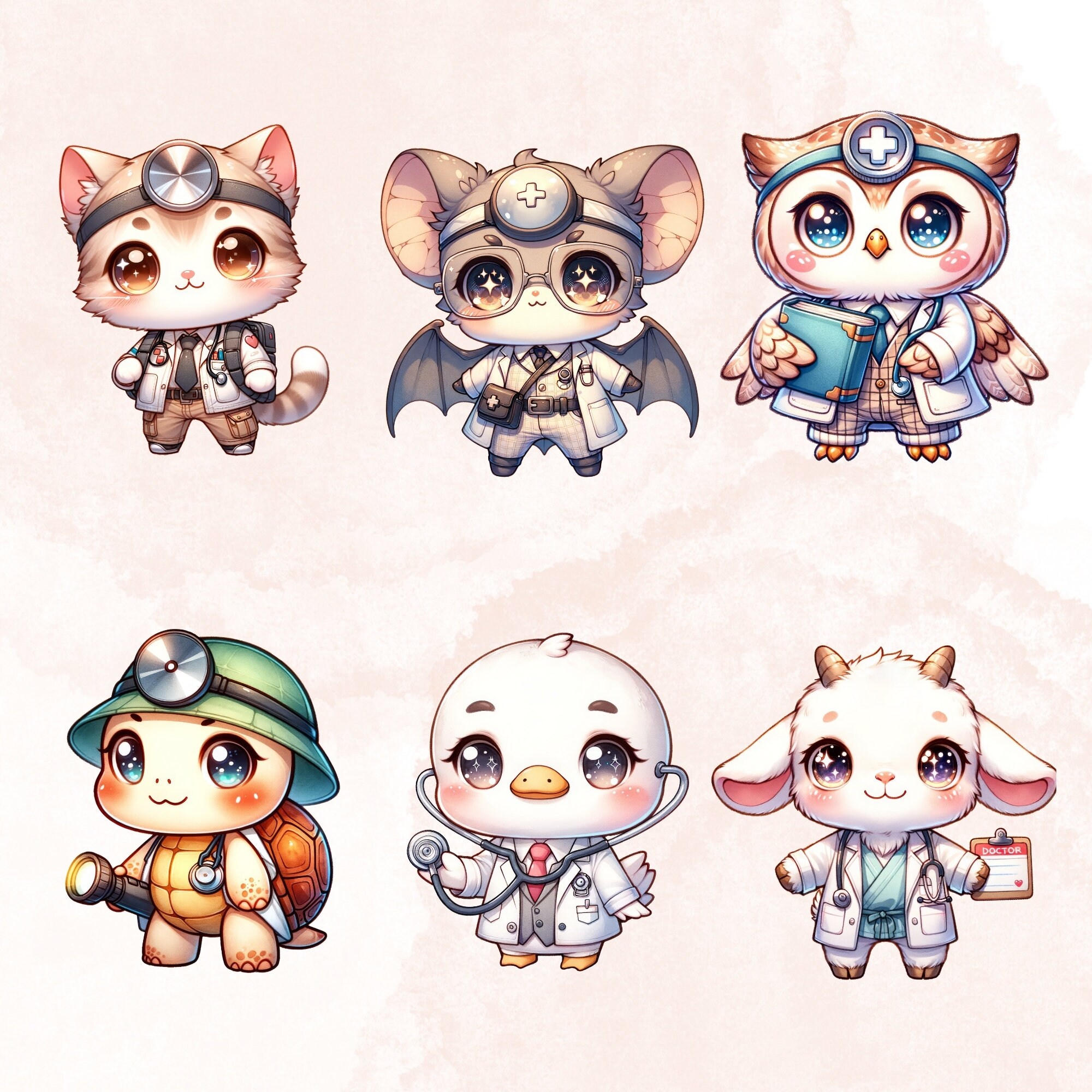 Adorable Animal Doctor Clipart - Cute Veterinary Professionals Digital ...