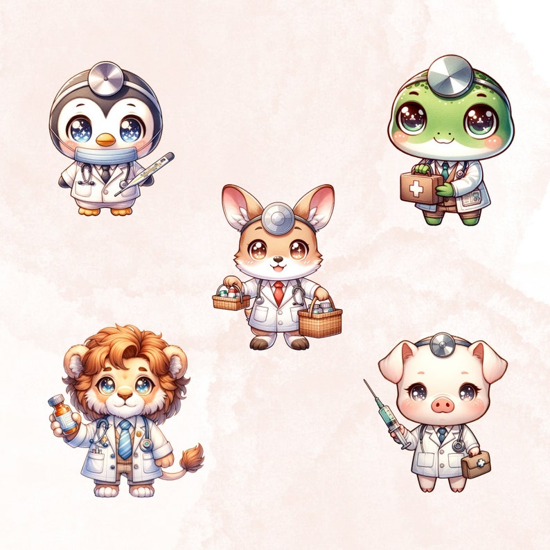 Adorable Animal Doctor Clipart - Cute Veterinary Professionals Digital ...