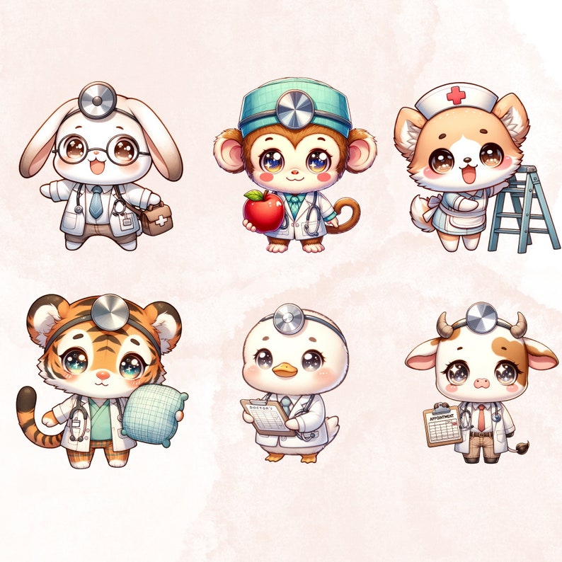 Adorable Animal Doctor Clipart - Cute Veterinary Professionals Digital ...