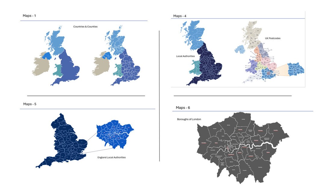 Instant Download Maps of the UK Fully Editable, Easy to Use 10 Pages ...