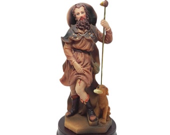St. Roch, Patron of Dogs and Dog-lovers: Handmade Statue / Plaque large ...