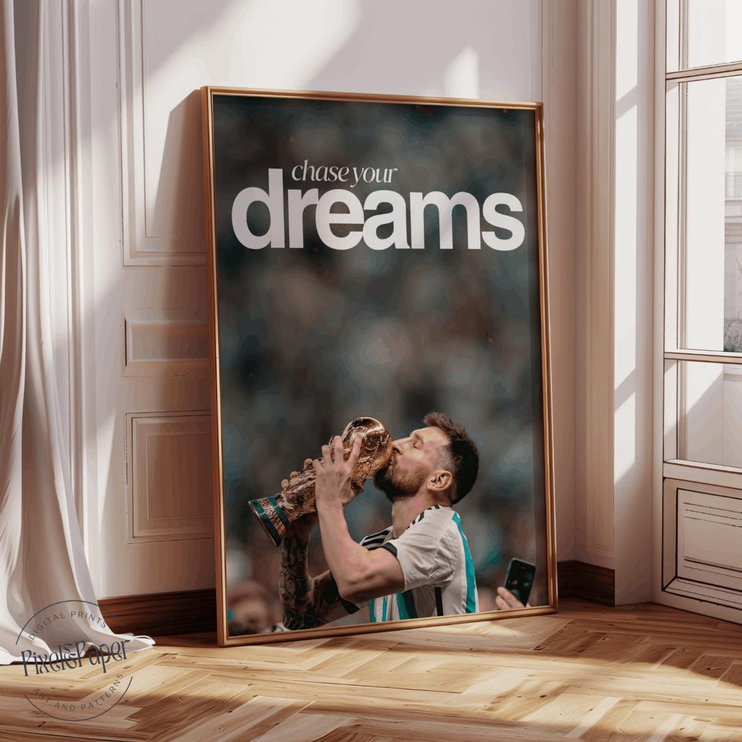 Lionel Messi Motivational Poster: Soccer Legend Room Decor (A3 Digital ...