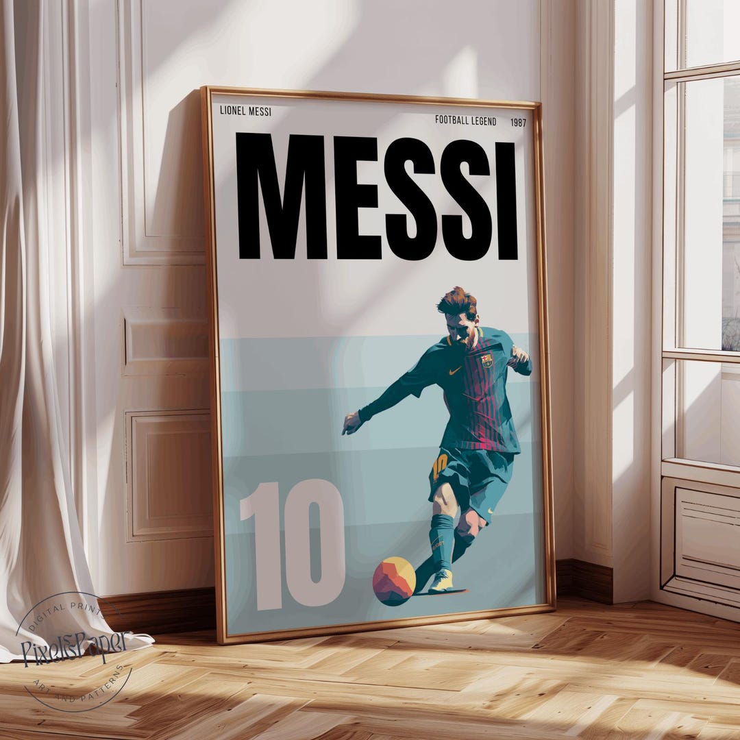 Lionel Messi Poster: Argentina Soccer Legend, A3 Print (digital ...