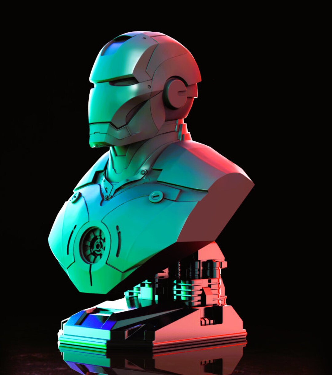 Iron Man Bust 3D Stl, File for 3D Printing, Decor for Gamer Room, Geek ...