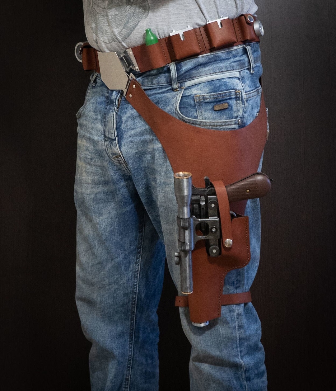 Finished Han Solo Blaster With a Holster the Force Awakens Star Wars DL ...