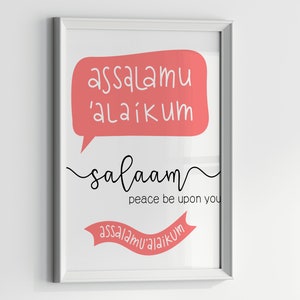 Assalamu Alaikum, Salam Wall Art, Arabic Calligraphy Print, Peace Be ...