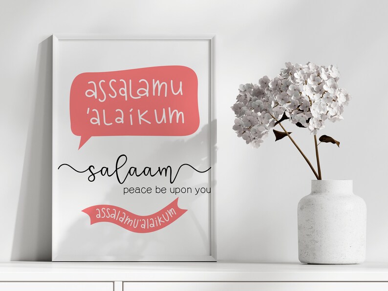 Assalamu Alaikum, Salam Wall Art, Arabic Calligraphy Print, Peace Be ...