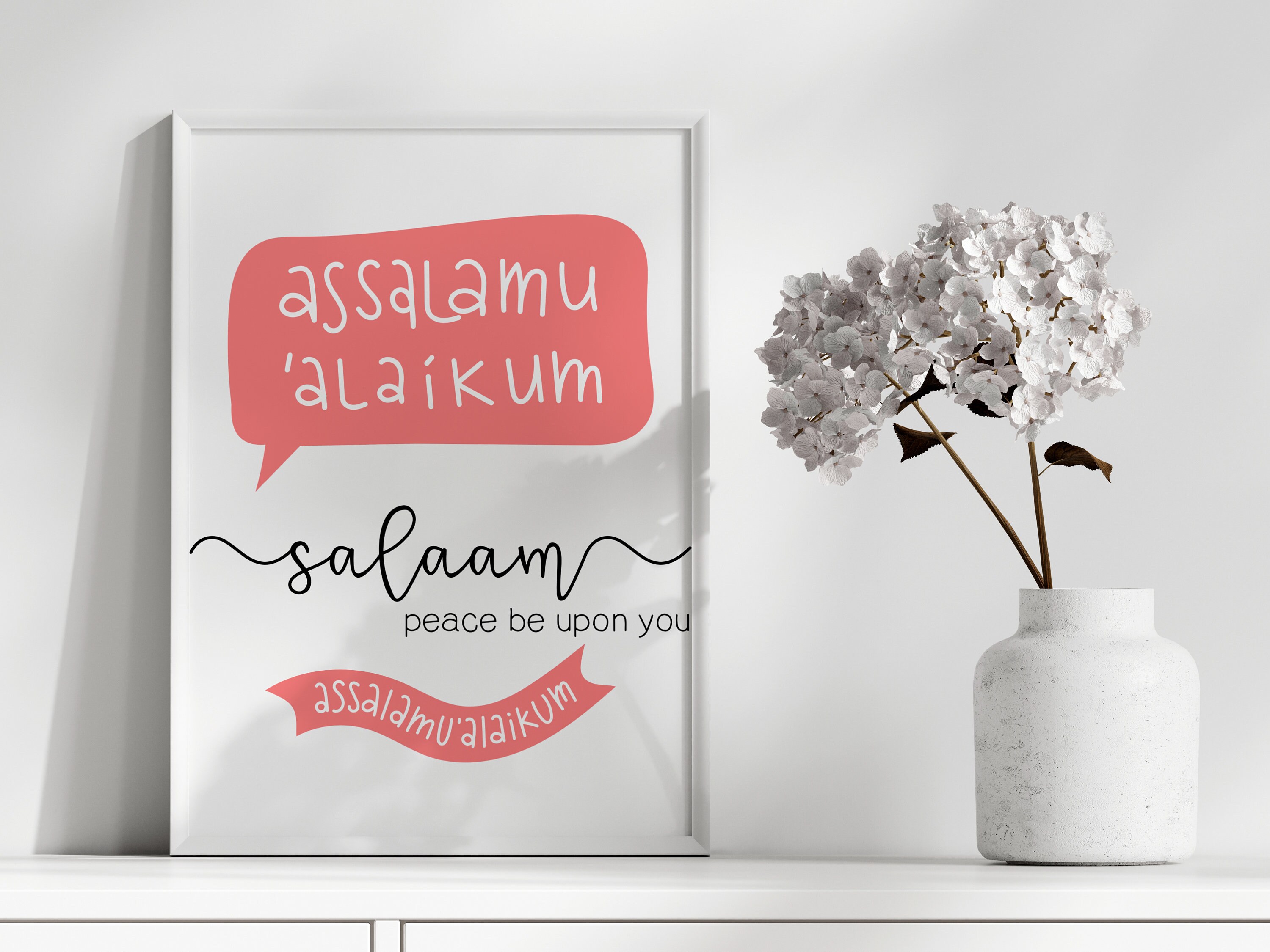 Assalamu Alaikum, Salam Wall Art, Arabic Calligraphy Print, Peace Be ...