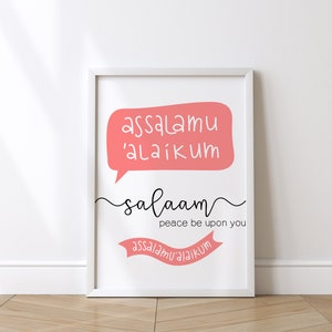 Assalamu Alaikum, Salam Wall Art, Arabic Calligraphy Print, Peace Be ...