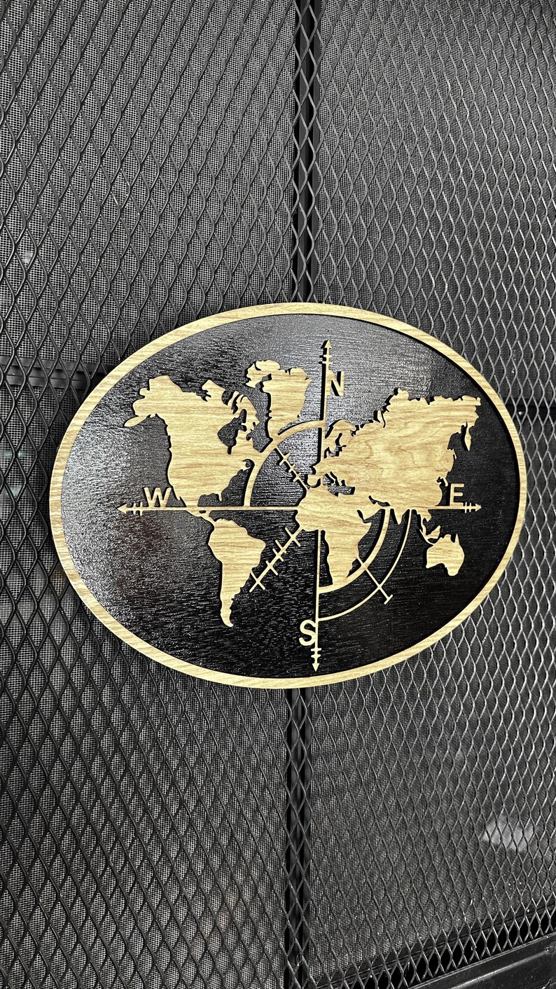 World Map Wood Sign 3D Wall Decoration Size 40x40 Cm - Etsy