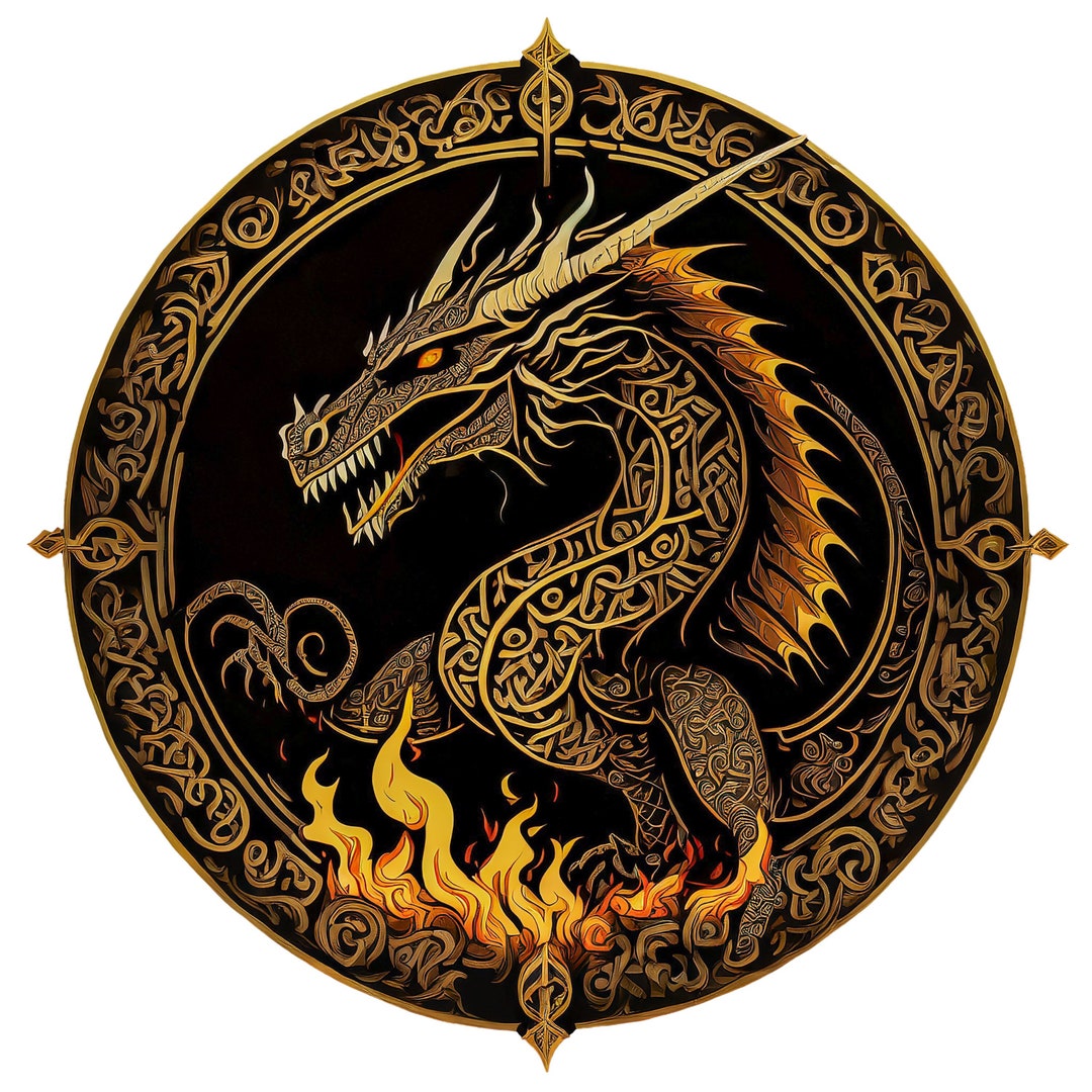 Golden Fire Dragon - Etsy