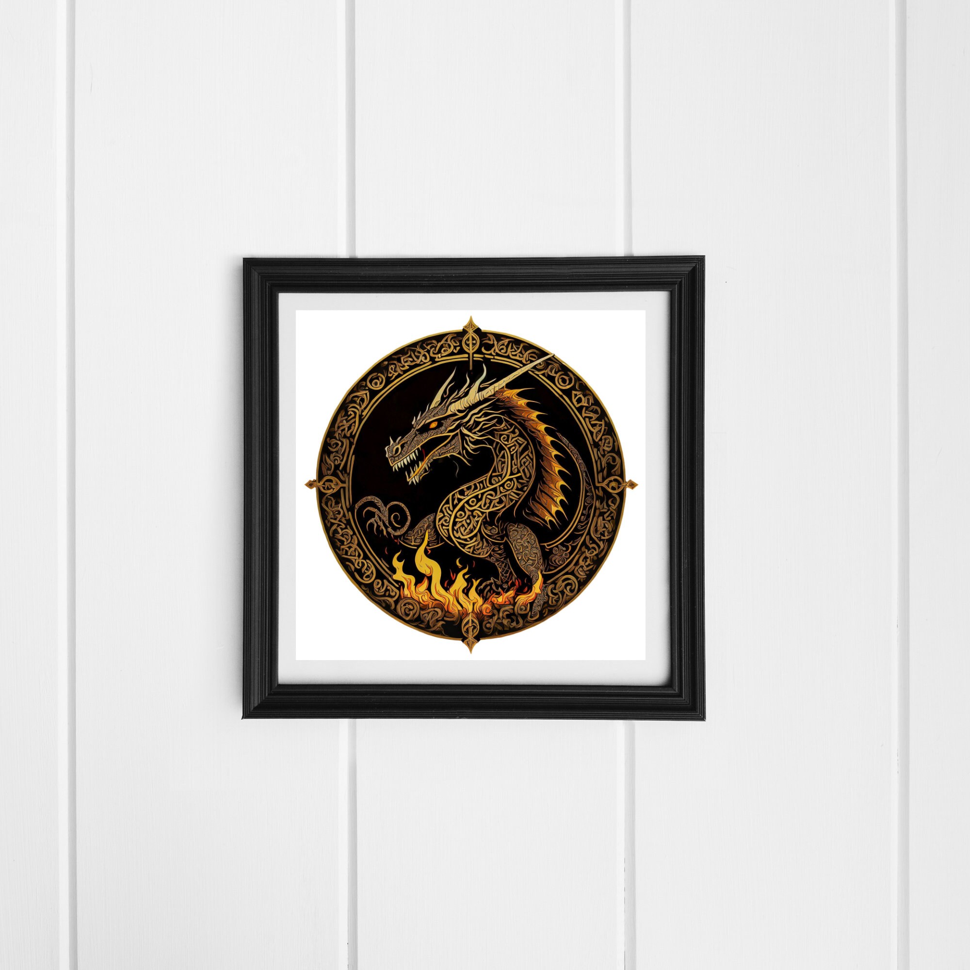 Golden Fire Dragon - Etsy