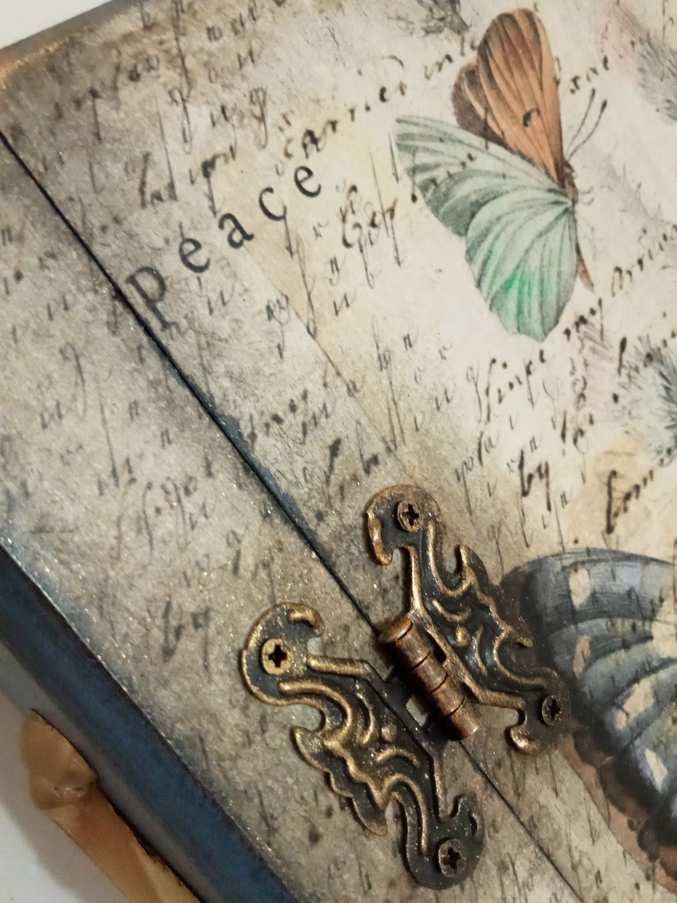 Wooden Book Box Gift Box Decorative Accessory Hand Painting Design Home ...