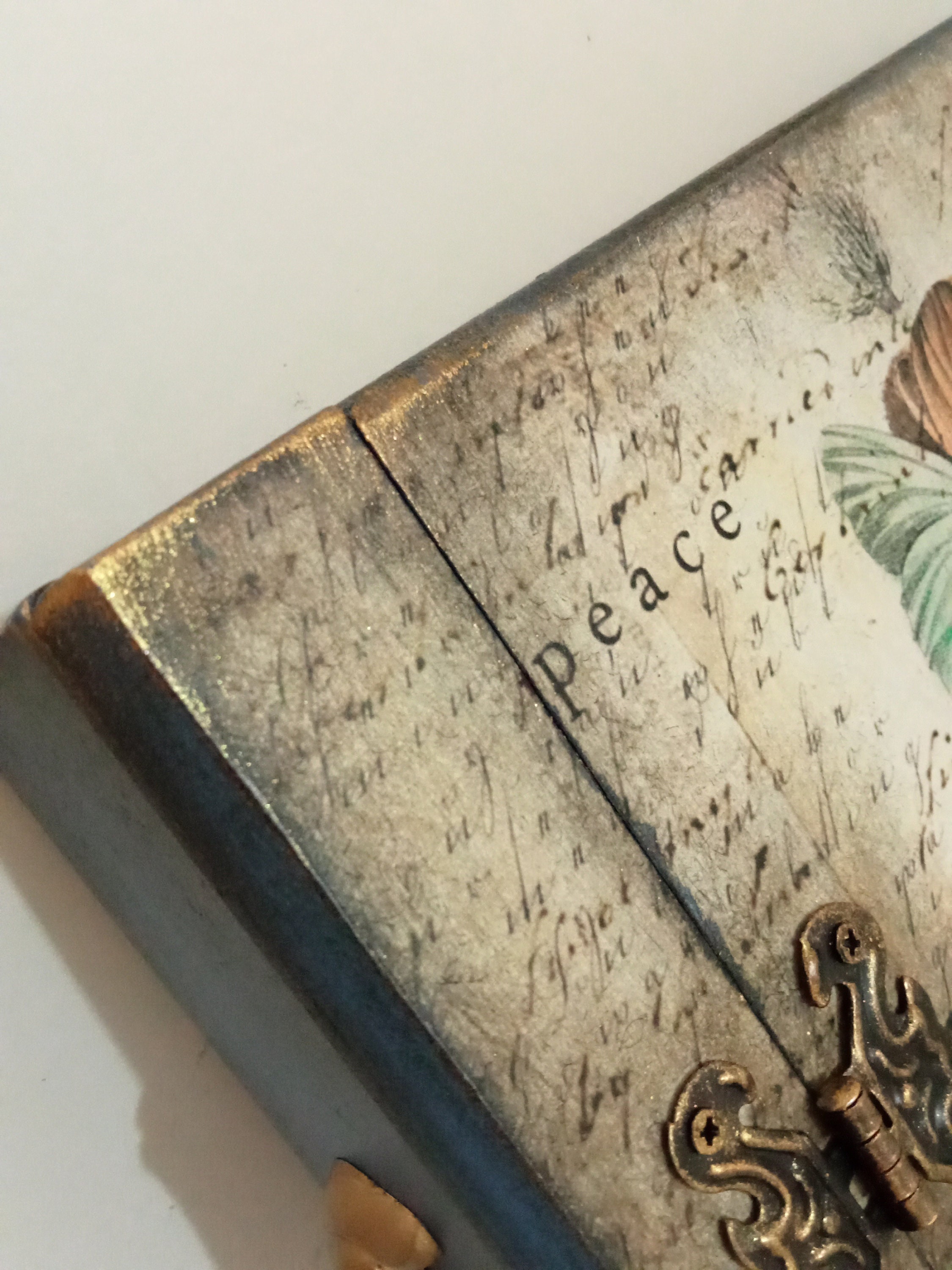 Wooden Book Box Gift Box Decorative Accessory Hand Painting Design Home ...