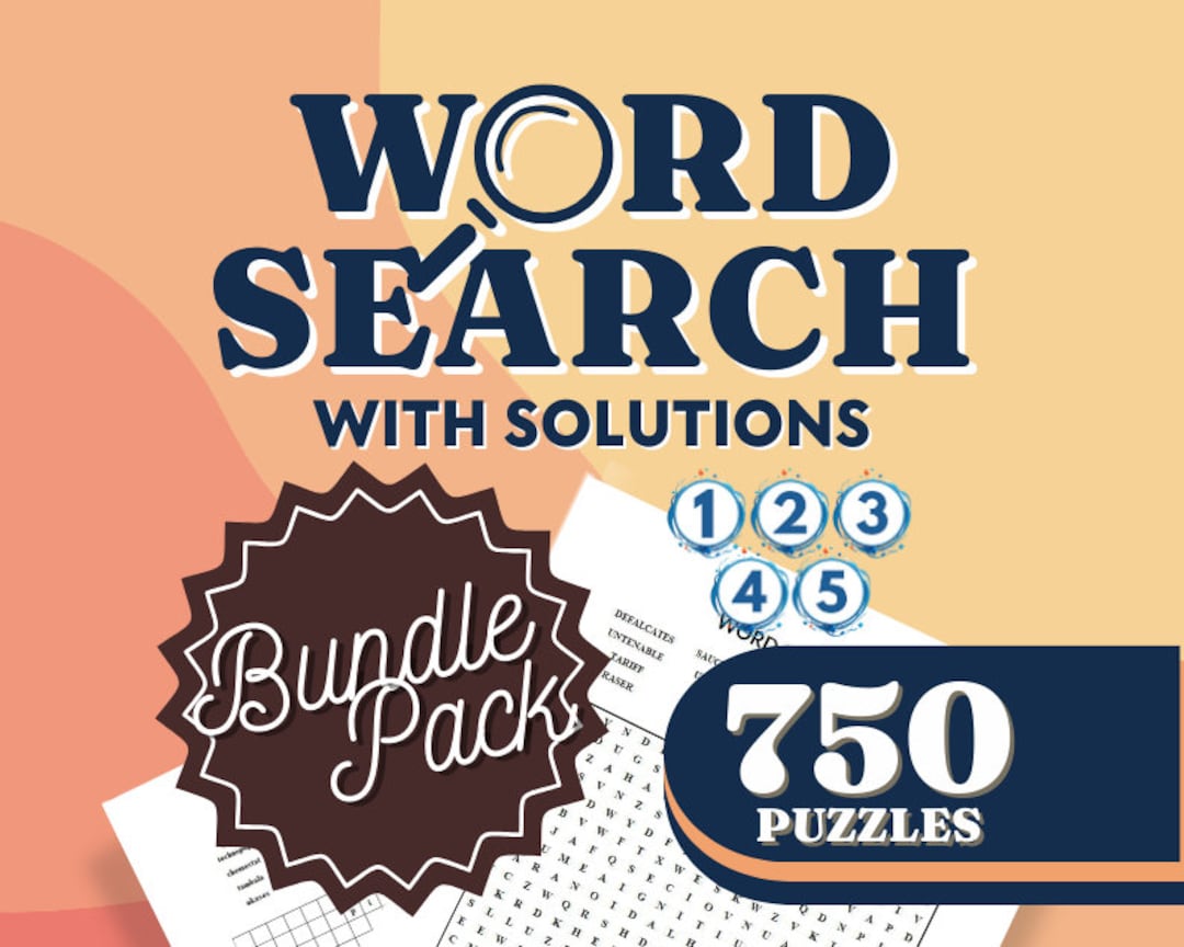 150 Word Search Puzzles Bundle 1-5 Instant Download PDF Digital ...