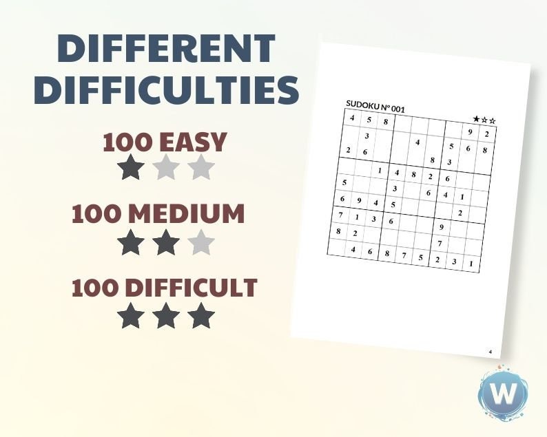 300 Sudoku Puzzles From Easy to Difficult - Volume 1 | Instant Download ...
