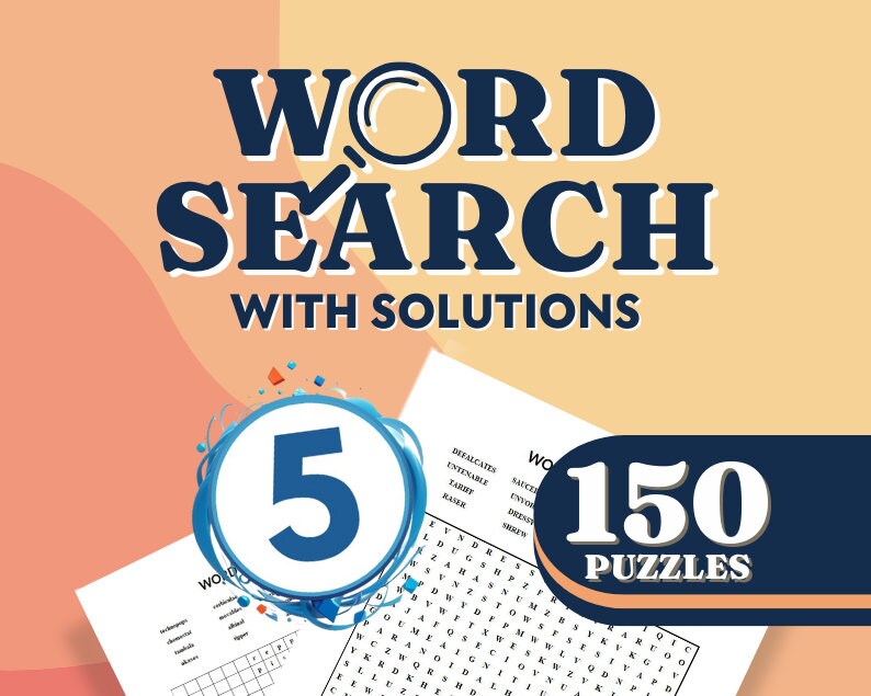 150 Word Search Puzzles Volume 5 Instant Download PDF Digital Printable ...
