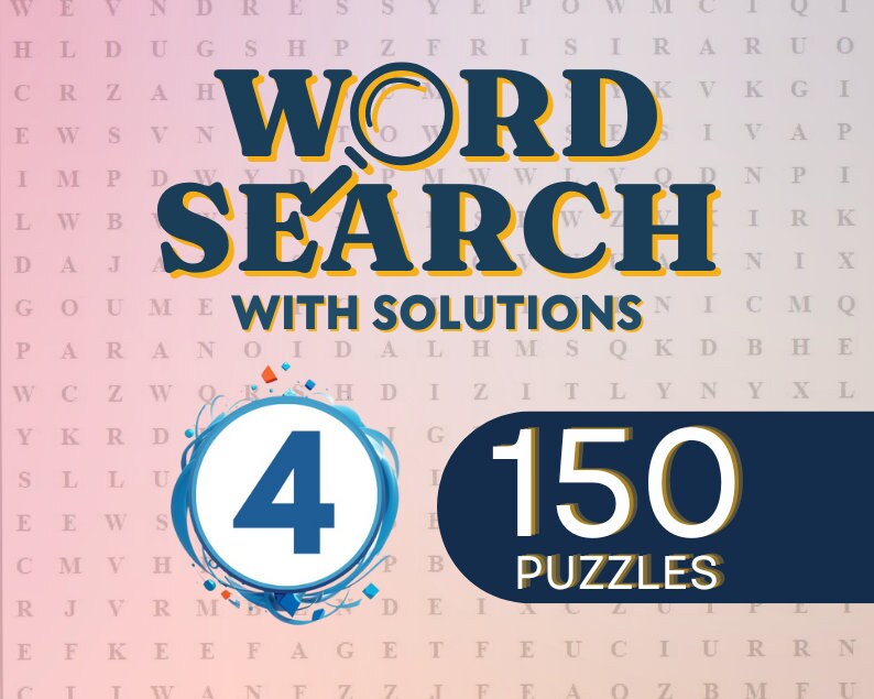 150 Word Search Puzzles Volume 4 Instant Download PDF Digital Printable ...