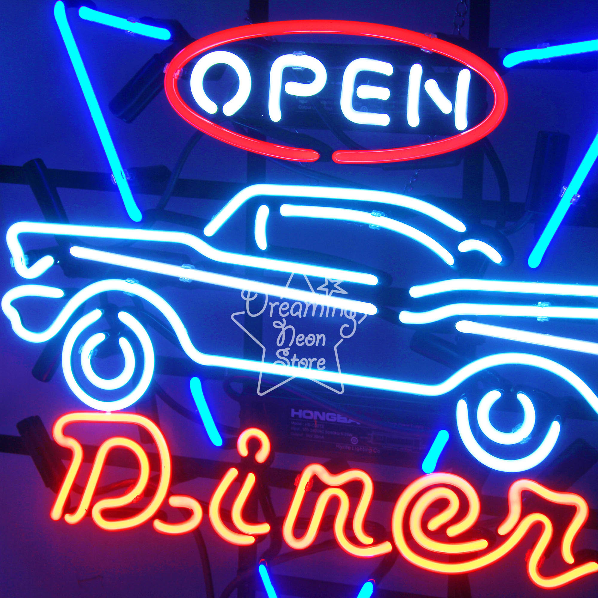 Open Diner Neon Sign Restaurant Decor Wall Hanging Signs Custom ...