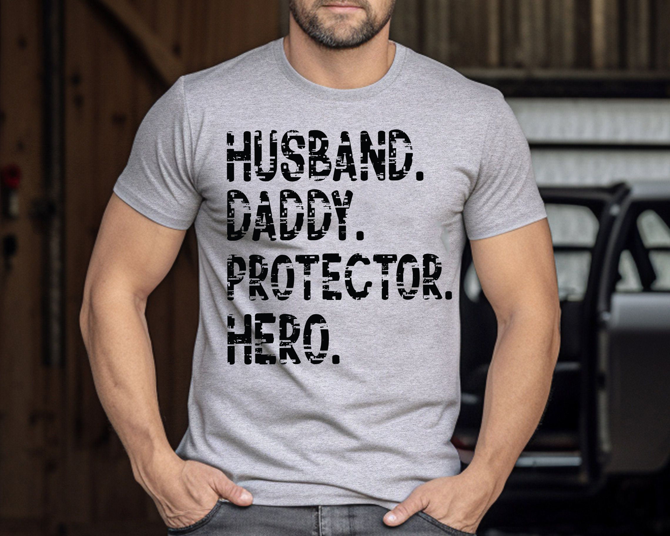 Husband Daddy Protector Hero Svg Dad Svg Father's Day Funny Dad Shirt ...