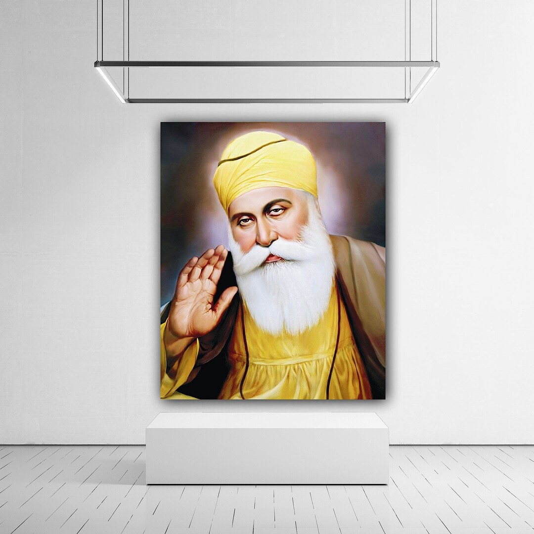 The Founder of Sikhism: Guru Nanak Dev Ji Canvas Wall Art Inspiration, Unity & Oneness With ...