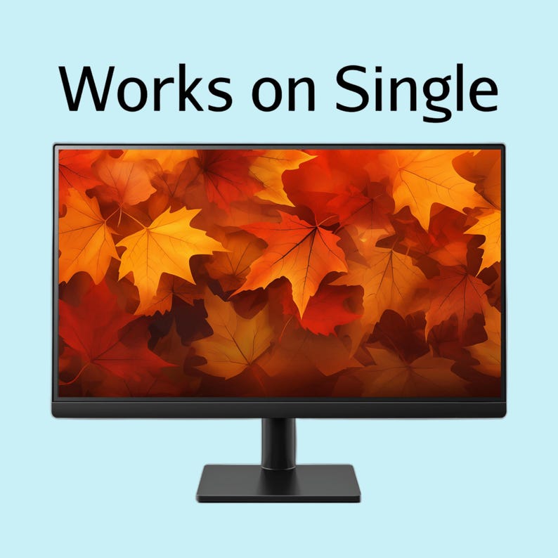 Fall Leaves Orange Digital Art Desktop Wallpaper Background, Ultrawide ...