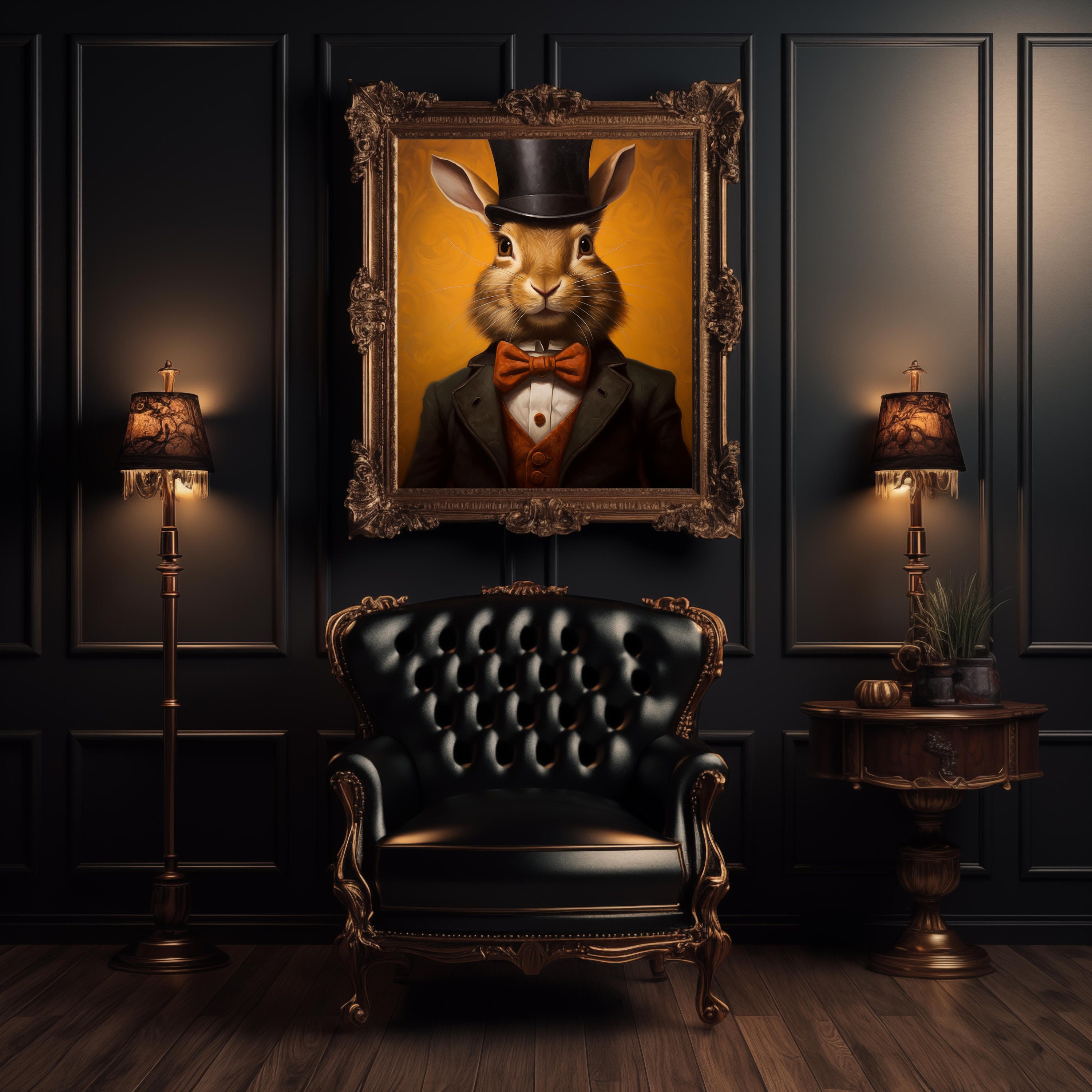 Vintage Hare Animal Portrait, Printable Digital Wall Art, Renaissance ...