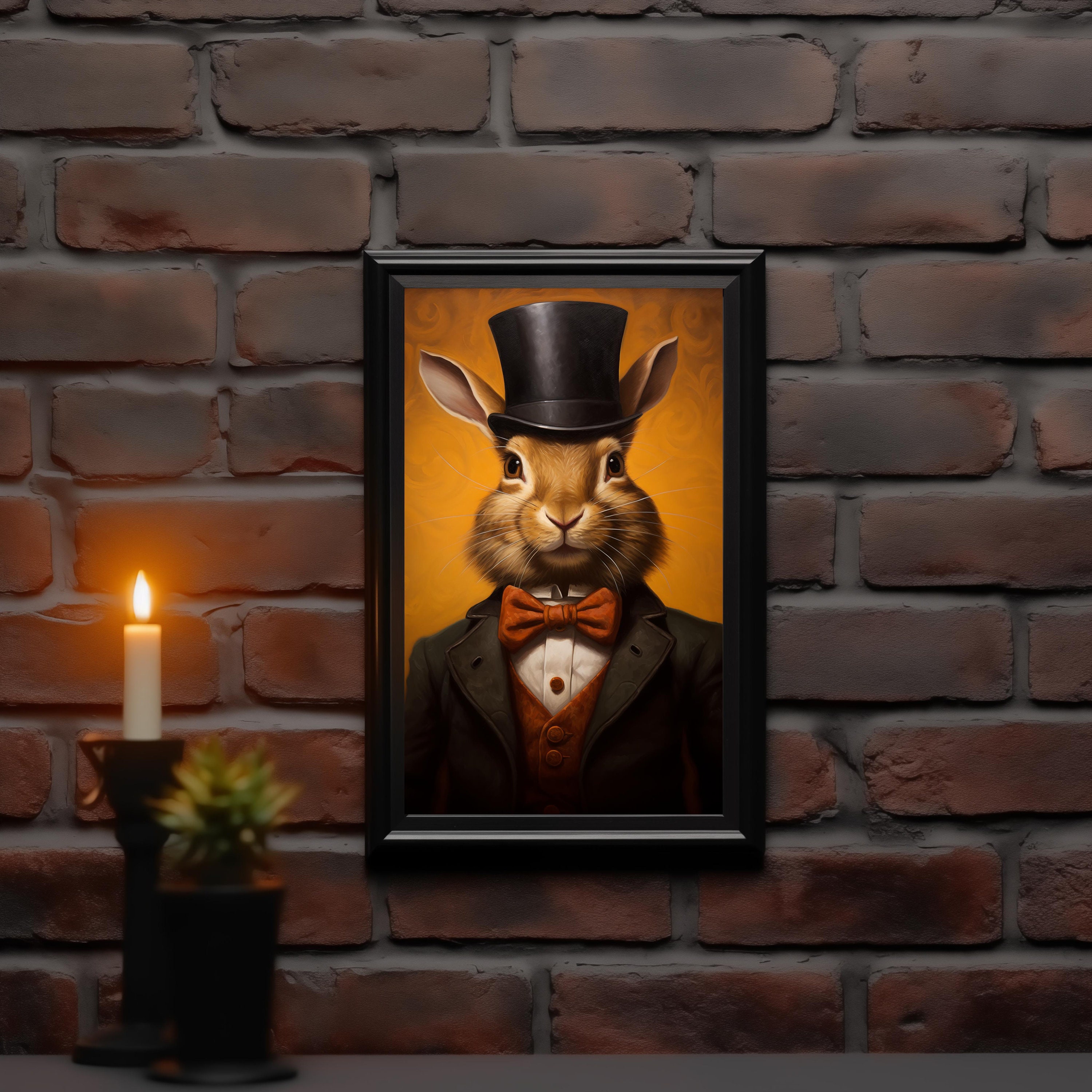 Vintage Hare Animal Portrait, Printable Digital Wall Art, Renaissance ...