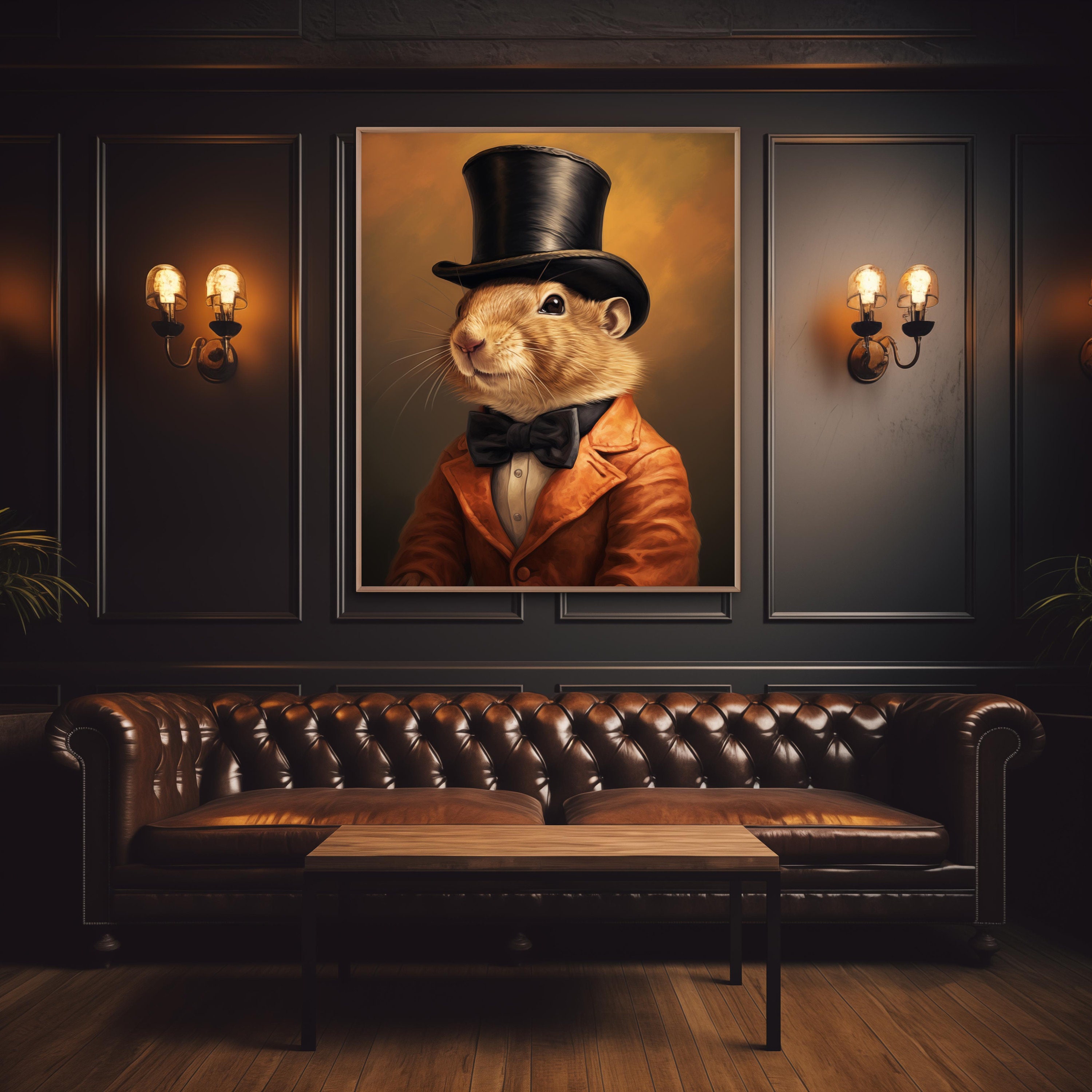 Vintage Gerbil Animal Portrait, Printable Digital Wall Art, Renaissance ...