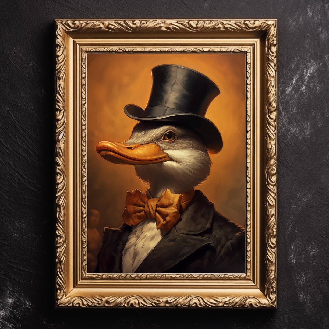 Vintage Duck Animal Portrait, Printable Wall Art, Renaissance Animals ...