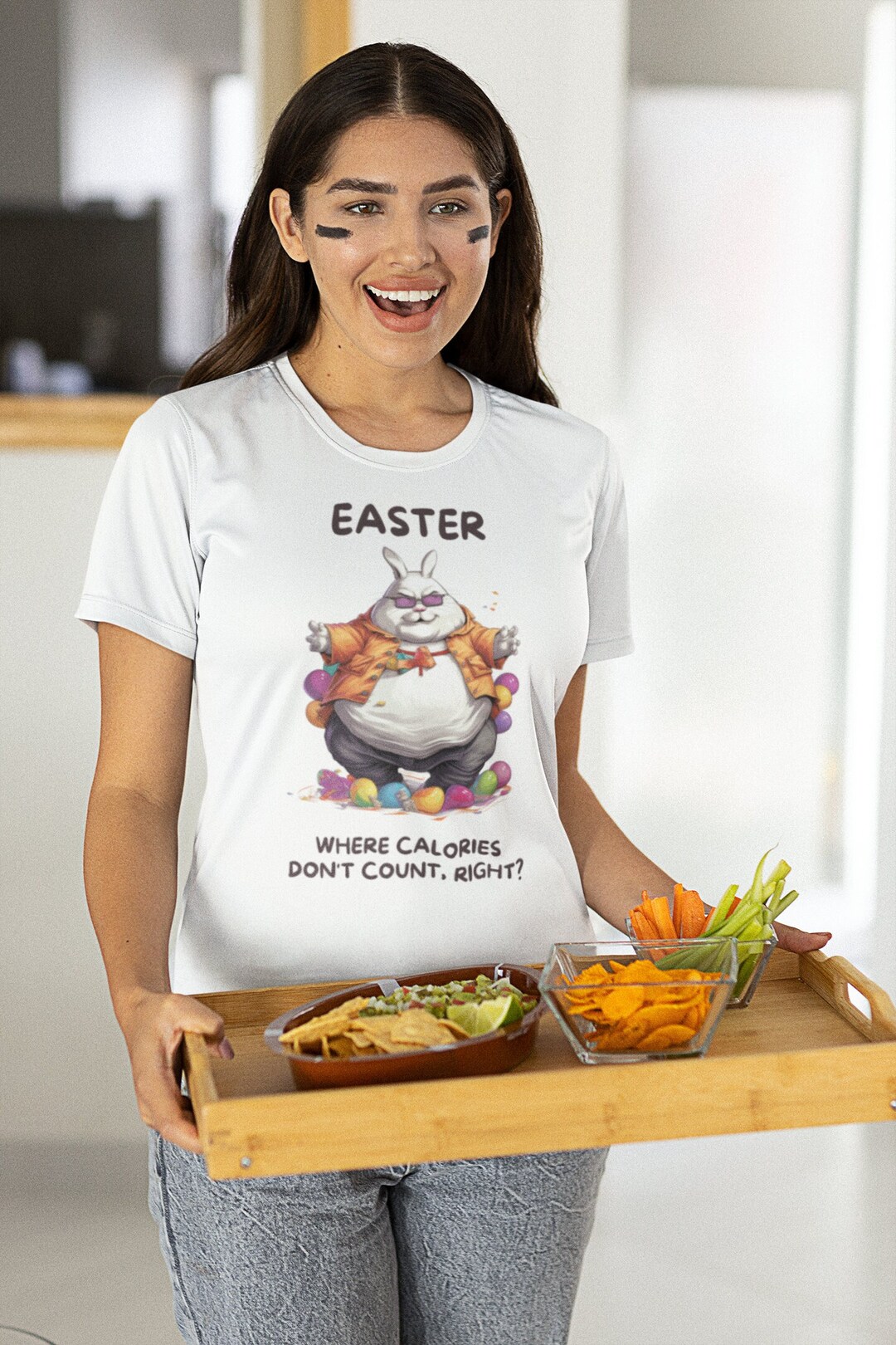 Happy Easter Fat Bunny Design Funny Easter Text PNG Instant Download ...