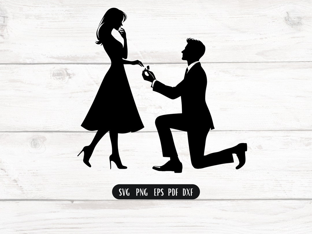Proposal SVG Marriage Proposal Svg Silhouette Proposal Wedding Svg ...