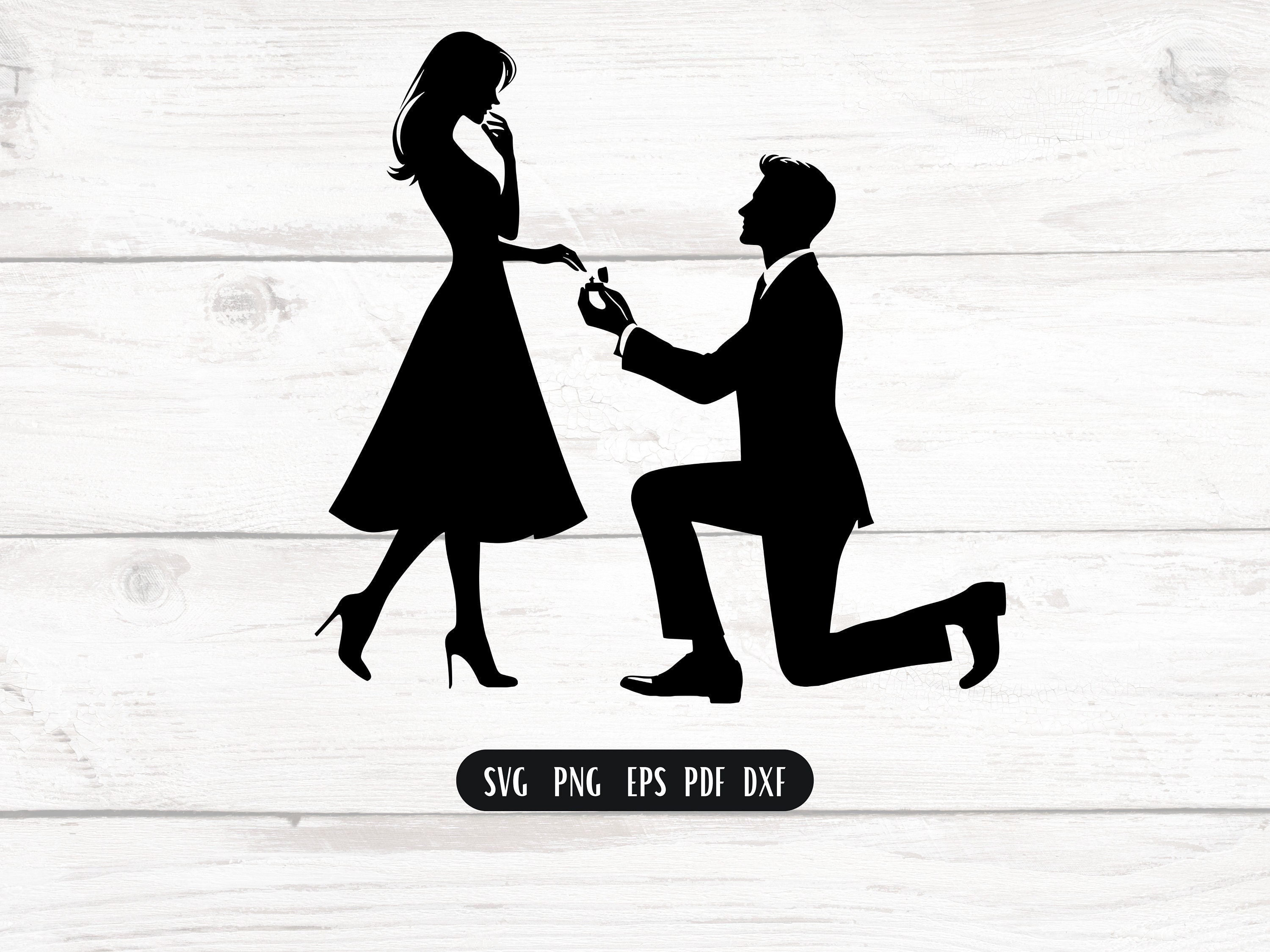Proposal SVG Marriage Proposal Svg Silhouette Proposal Wedding Svg ...